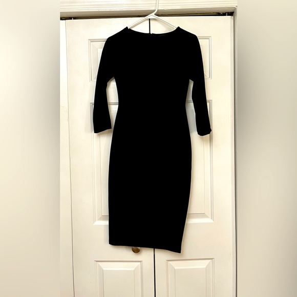 Zara | Dresses | Zara Black Dress To The Knee Size Small Form Fitting ...